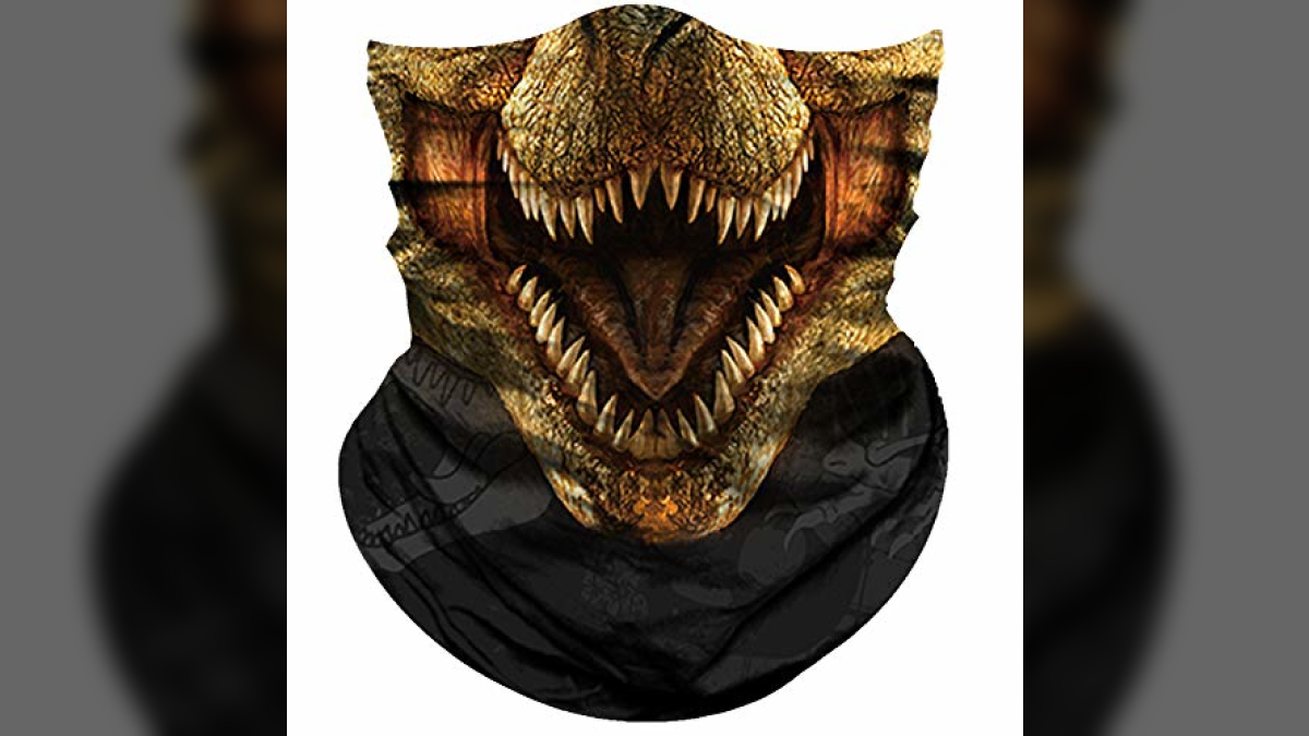 T-Rex Microfiber Neck Gaiter Face Mask | Jurassic Stuff